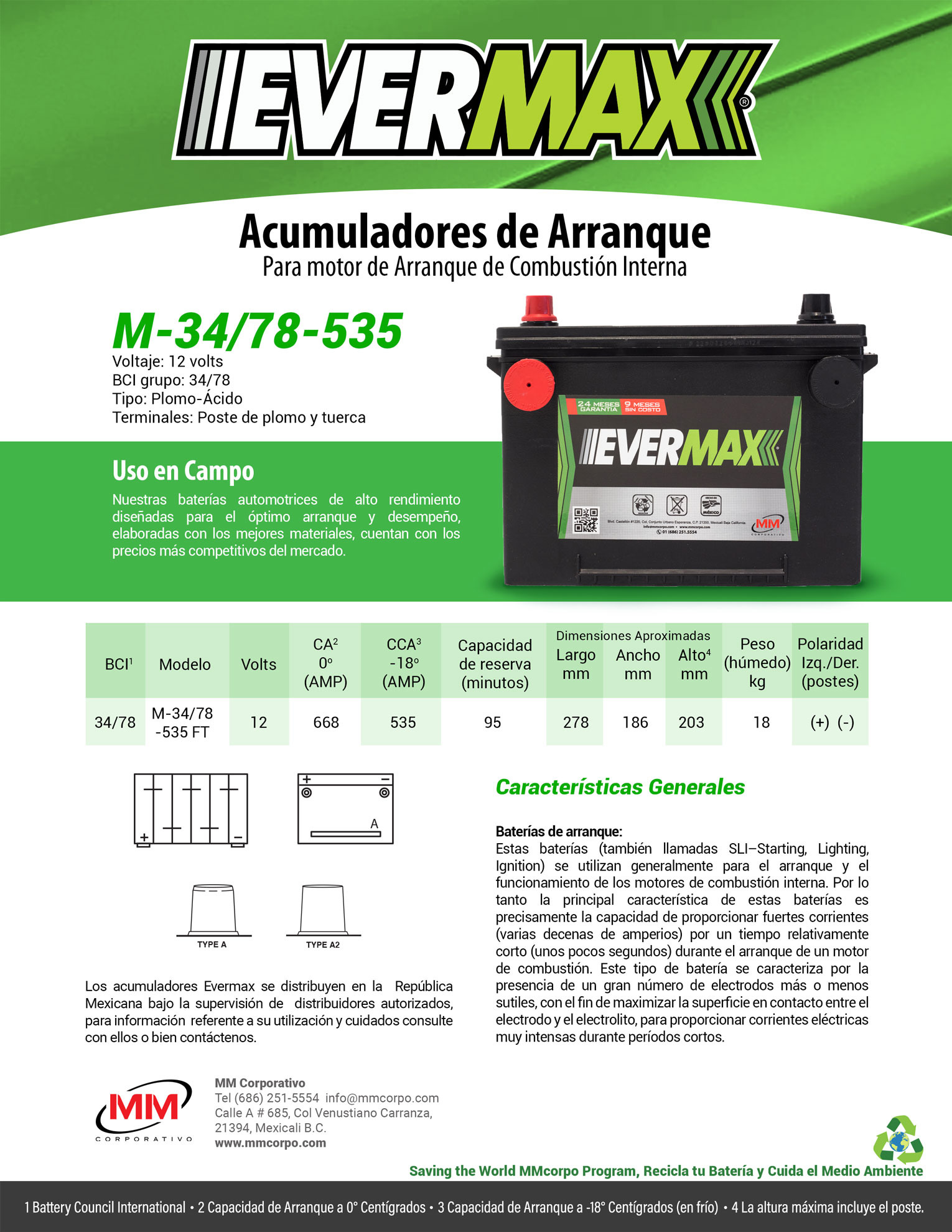 - MMCorpo Acumulador Premium EverMax M34/78-535